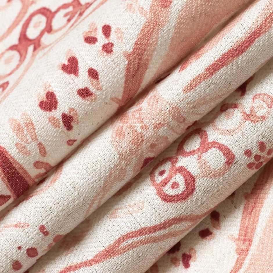 Coral & Peach Upholstery Fabric - Folio Fabric